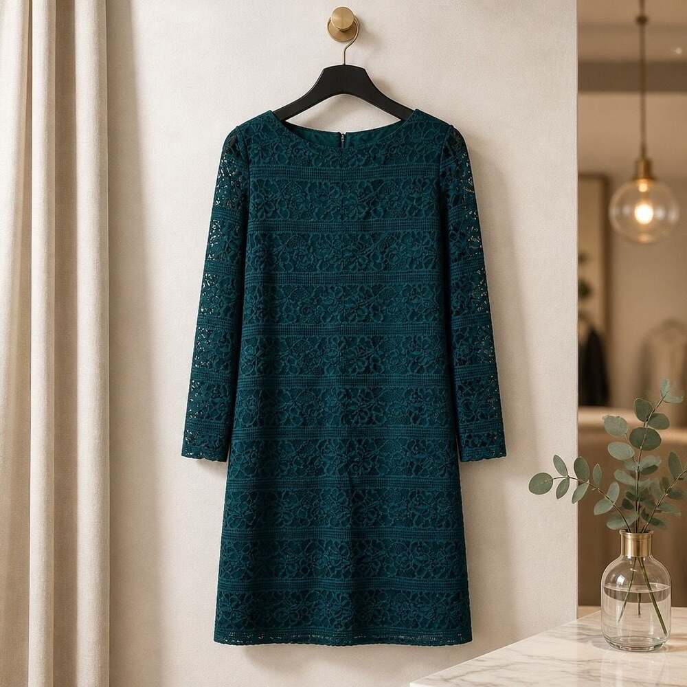 Jessica Howard | Dresses | Jessica Howard Forest Green Floral Lace ...
